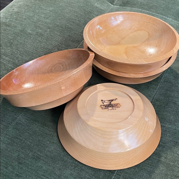 Woodpecker Woodware | Dining | Vintage Woodpecker Woodware Japan Bowls ...